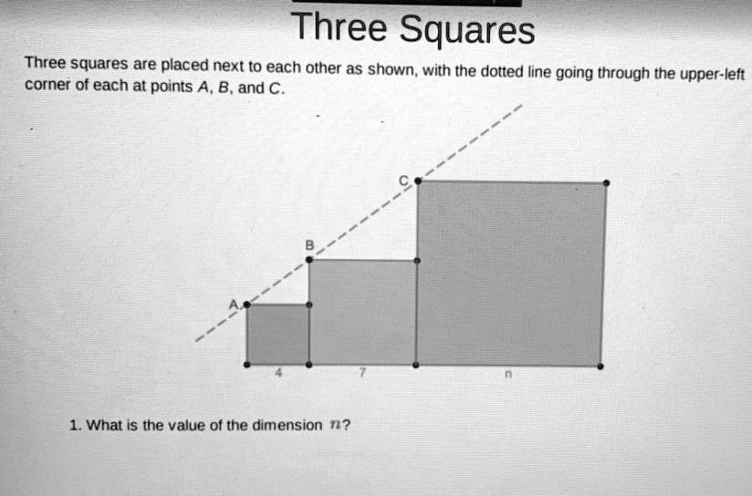 Three Squares Three squares are placed next to each other as shown ...