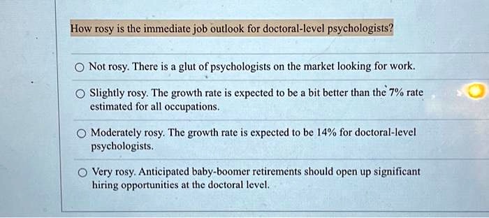 How rosy is the immediate job outlook for doctoral-level psychologists ...