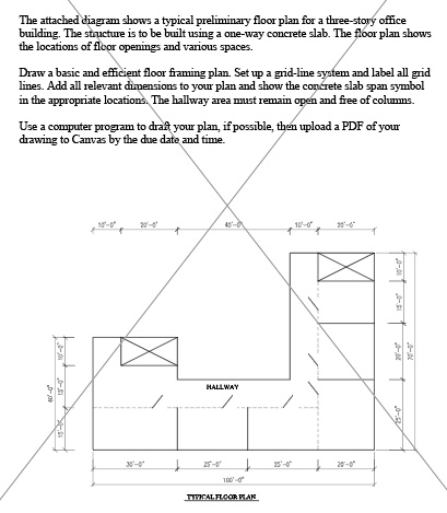 SOLVED: The attached diagram shows a preliminary floor plan for a three ...