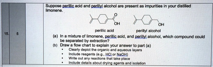 15. 5 Suppose perillic acid and perillyl alcohol are present as ...