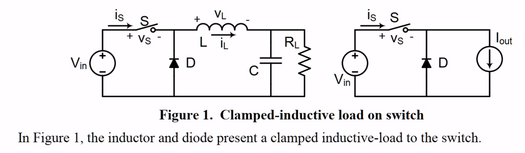 SOLVED: 1) In Figure 1, during turn-on, the inductor and diode clamp (a) The current through the ...