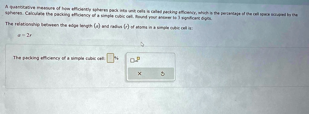 A quantitative measure of how efficiently spheres pack into unit cells ...