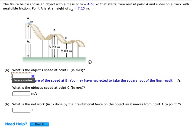 SOLVED: The figure below shows negligible friction . Point object with Mass of m 60 kg that ...