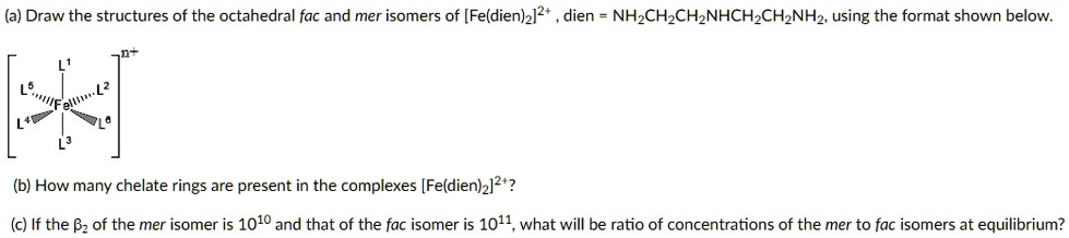 A draw the structures of the octahedral fac and mer isomers...