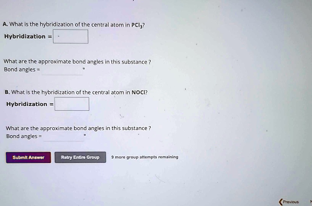 Solved A What Is The Hybridization Of The Central Atom In Pcl5