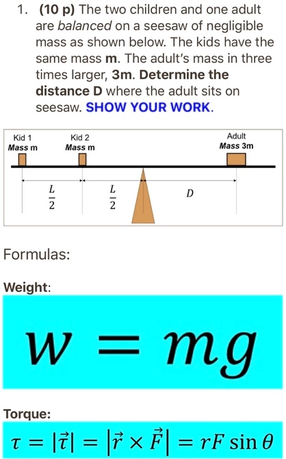 10 p the two children and one adult are balanced on a seesaw of ...