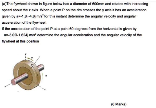[GET ANSWER] (a)The flywheel shown in figure below has a diameter of ...