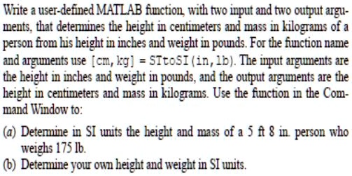 SOLVED: Write an m-file function per the following description: Write a ...