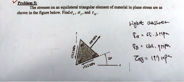Problem 5: The stresses on an equilateral triangular element of ...