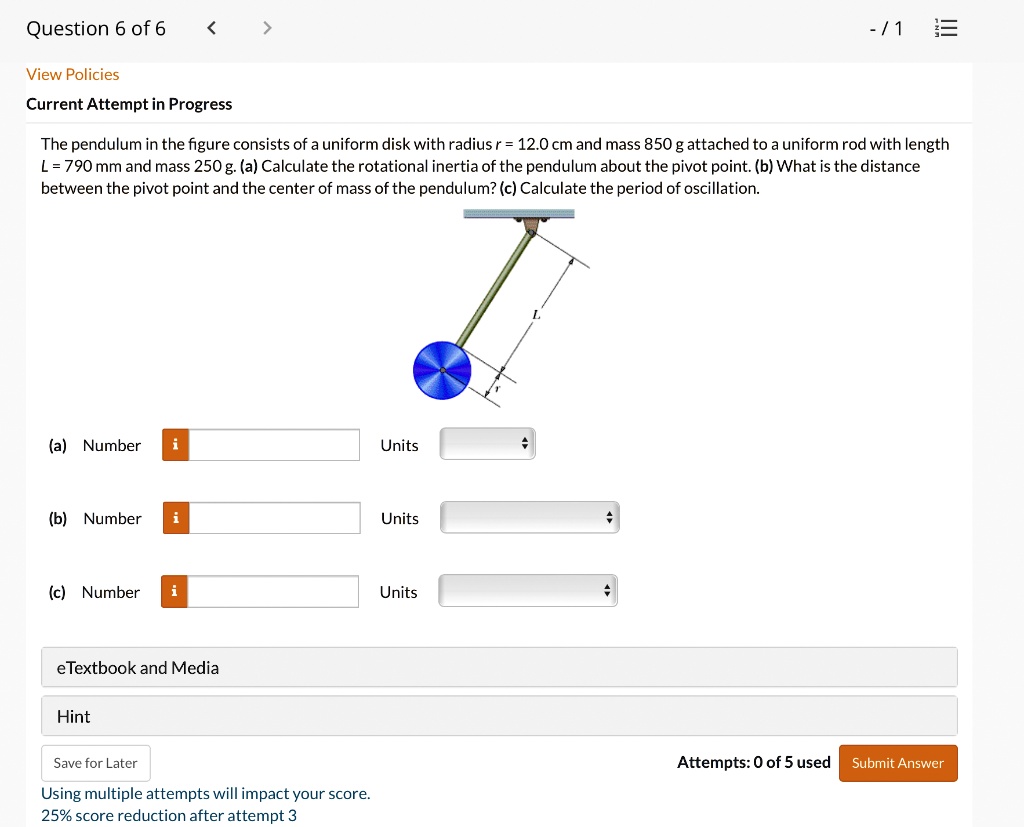 SOLVED: The pendulum in the figure consists of a uniform disk with ...