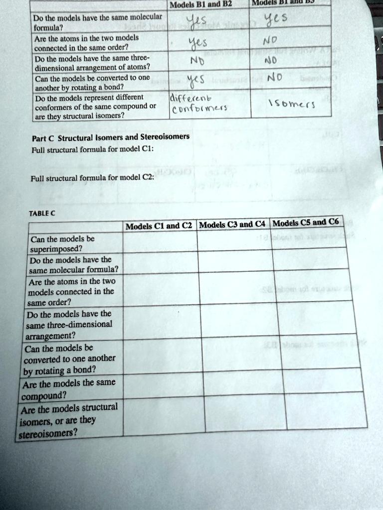Part C Structural Isomers and Stereoisomers Full structural formula for ...