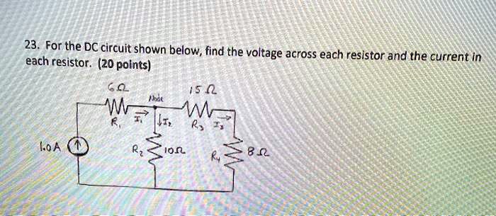 SOLVED: For the DC circuit shown below, find the voltage across each resistor and the current in ...