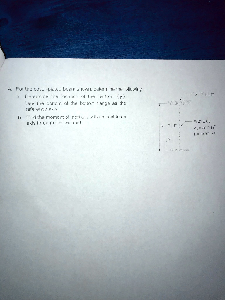 SOLVED: For the cover-plated beam shown, determine the following: a. Determine the location of ...