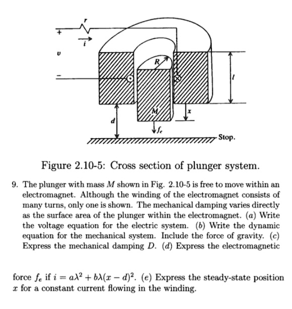 SOLVED: Figure 2.10-5: Cross section of plunger system 9. The plunger ...