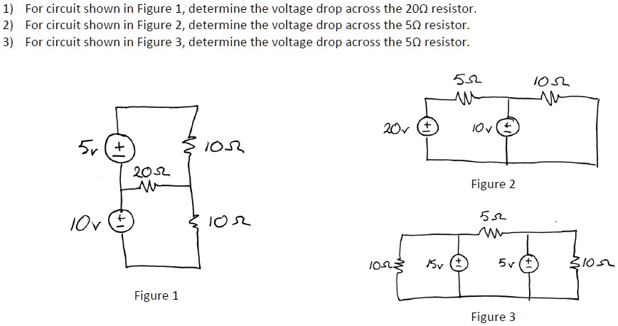 SOLVED: For the circuit shown in Figure 1, determine the voltage drop ...