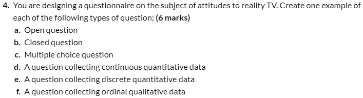 SOLVED: You are designing a questionnaire on the subject of attitudes ...