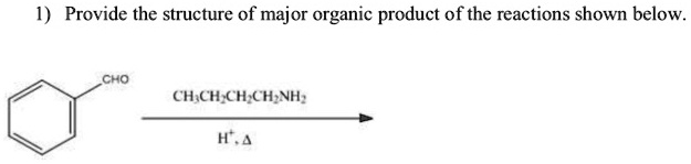provide the structure of major organic product of the reactions shown below cho ch ch ch chvh h ...