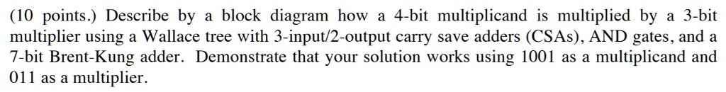 SOLVED: (10 points.) Describe by a block diagram how a 4-bit ...