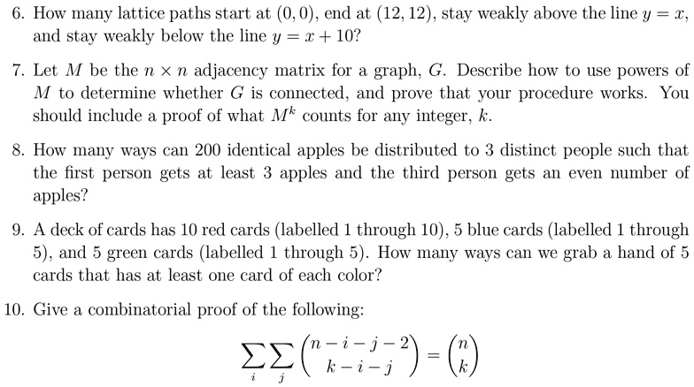 SOLVED: 7 and 10. Please provide complete solution 6. How many lattice ...