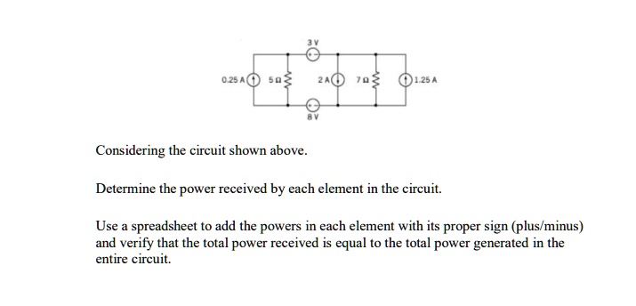 SOLVED: Considering the circuit shown above Determine the power ...