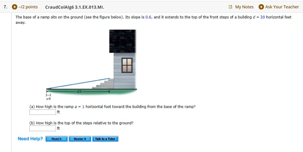 SOLVED: CraudColAlg6 3.1.EX.013.MI: My Notes Ask Your Teacher The base ...