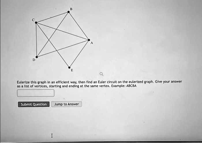 Eulerize This Graph In An Efficient Way Then Find An Euler Circuit On The Eulerized Graph Give