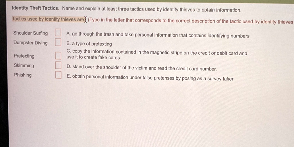 Shoulder Surfing Identity Theft