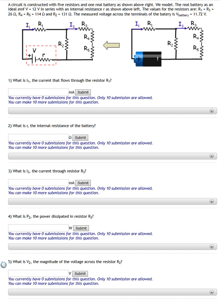SOLVED: A circuit is constructed with five resistors and one real ...