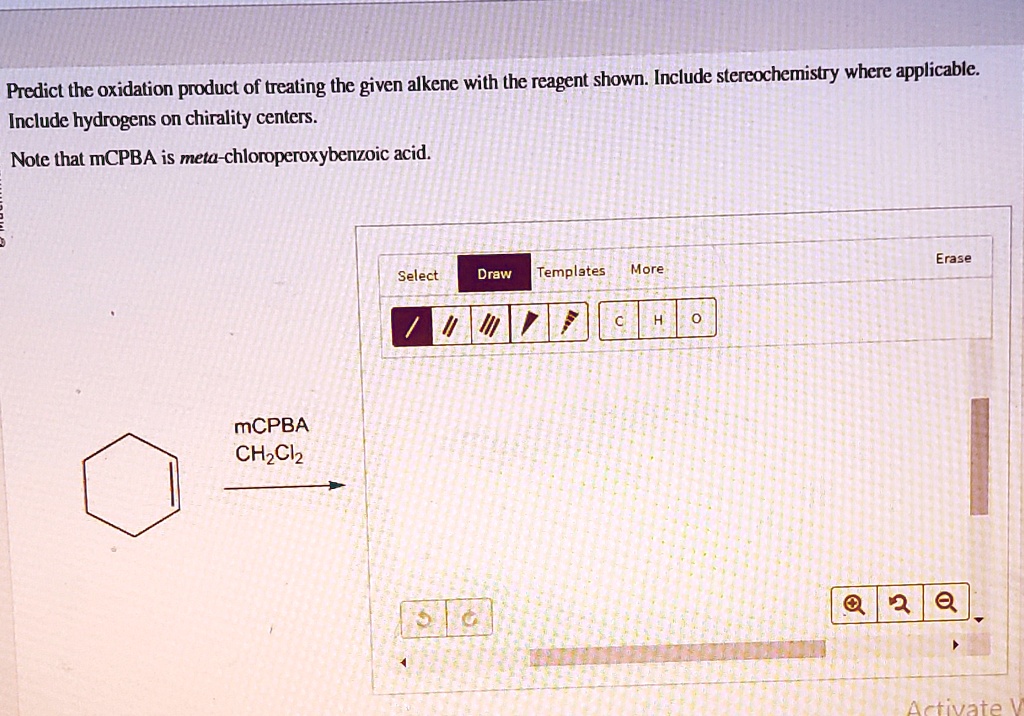 Predict the oxidation product of treating the given alkene...