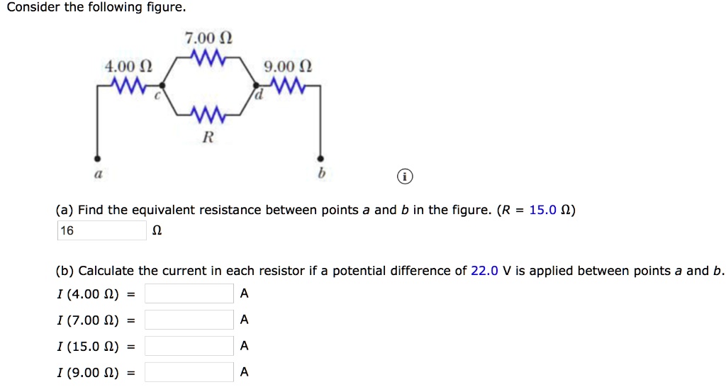 consider the following figure 700 2 400 900 a find the equivalent resistance between points a ...