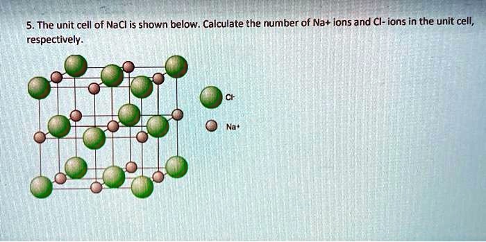 SOLVED: 5. The unit cell of NaCl is shown below. Calculate the number ...