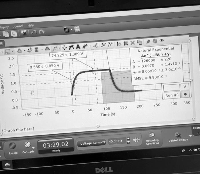 SOLVED: Determine the time constant from the Pasco graph. Using the ...
