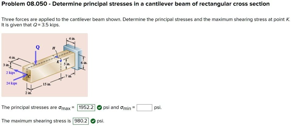SOLVED: Problem 08.050 - Determine principal stresses in a cantilever ... SOLVED: Problem 08.050 - Determine principal stresses in a cantilever ...