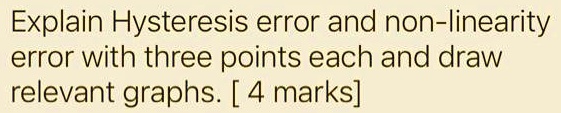 Explain Hysteresis error and non-linearity error with three...