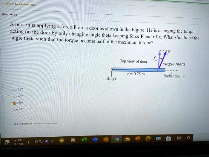 quct ducslion a person is applying force on ucting on the door door as ...
