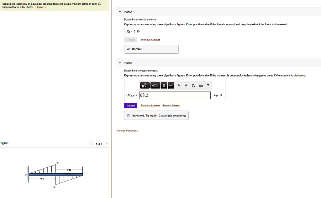 SOLVED: Suppose that t = 65 lb/ft. (Figure 1) Part A Determine the resultant force. Express your ...