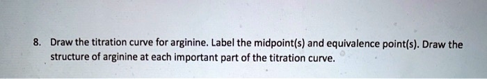 SOLVED: Draw the titration curve for arginine: Label the midpoint(s ...