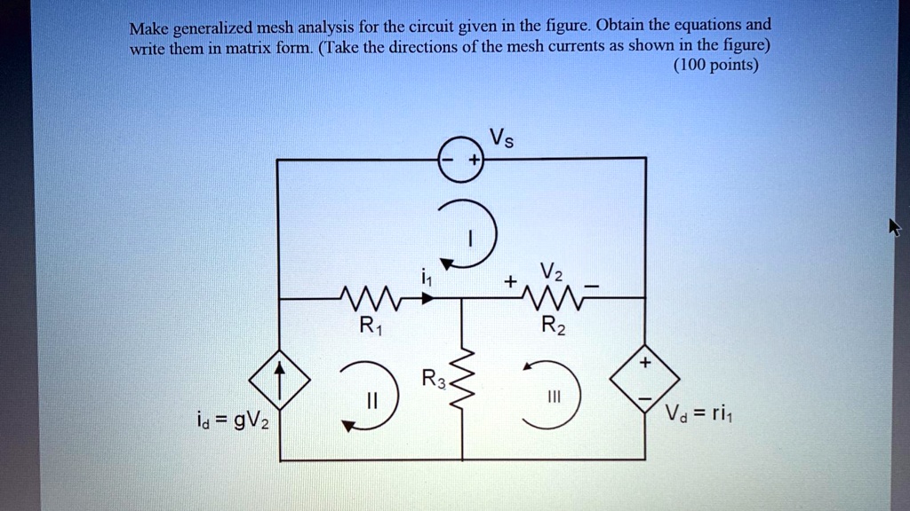 make generalized mesh analysis for the circuit given in the figure obtain the equations and ...