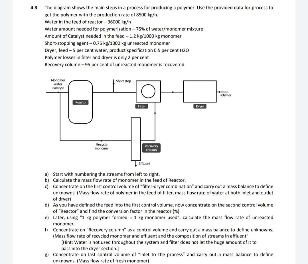 SOLVED: 4.3 The diagram shows the main steps in a process for producing ...