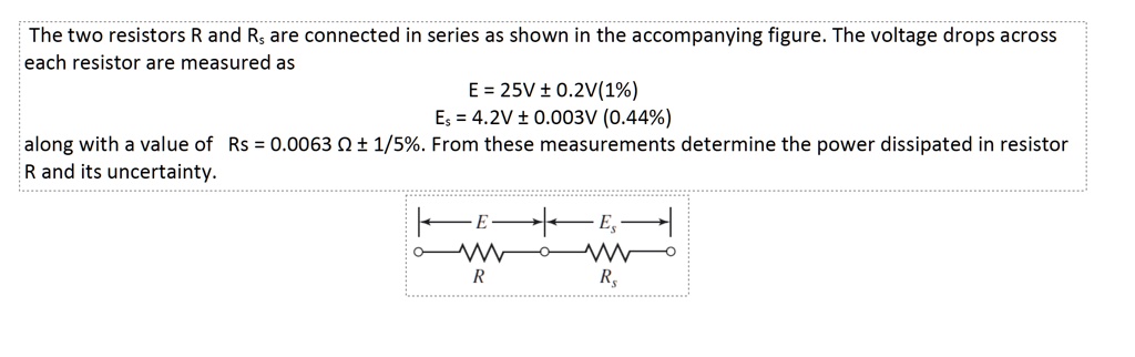 The two resistors R and Rs are connected in series as shown in the ...