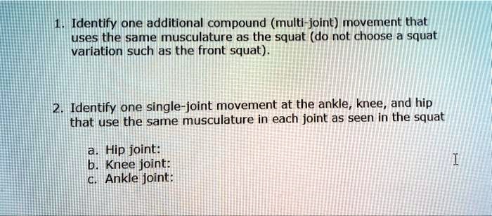 SOLVED: Identify one additional compound (multi-joint) movement that ...