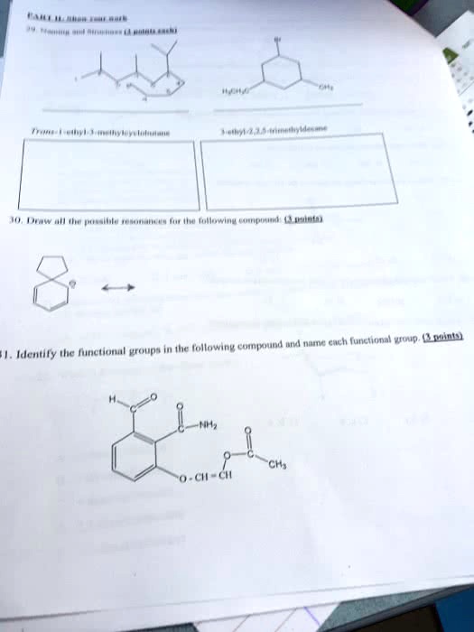 PART II Show your work 29. Naming and Structures (3 points each) Trans ...