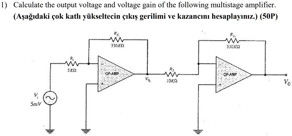 SOLVED: Calculate the output voltage and voltage gain of the following ... SOLVED: Calculate the output voltage and voltage gain of the following ...