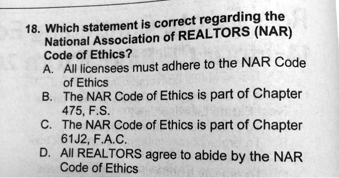 18. Which statement is correct regarding the National Association of ...