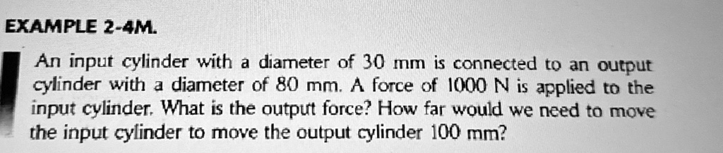 SOLVED: EXAMPLE 2-4M. An input cylinder with a diameter of 30mm is ...