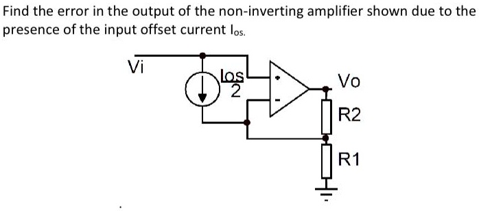 Find the error in the output of the non-inverting amplifier shown due ...