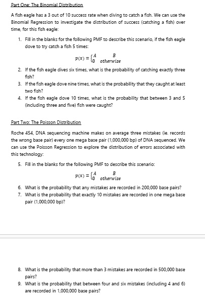 texts part one the binomial distribution a fish eagle has a 3 out of 10 ...