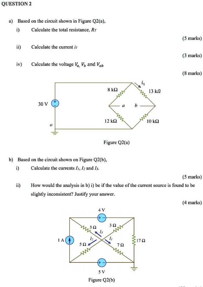 please help me question2 a based on the circuit shown in figure q2a i calculate the total ...