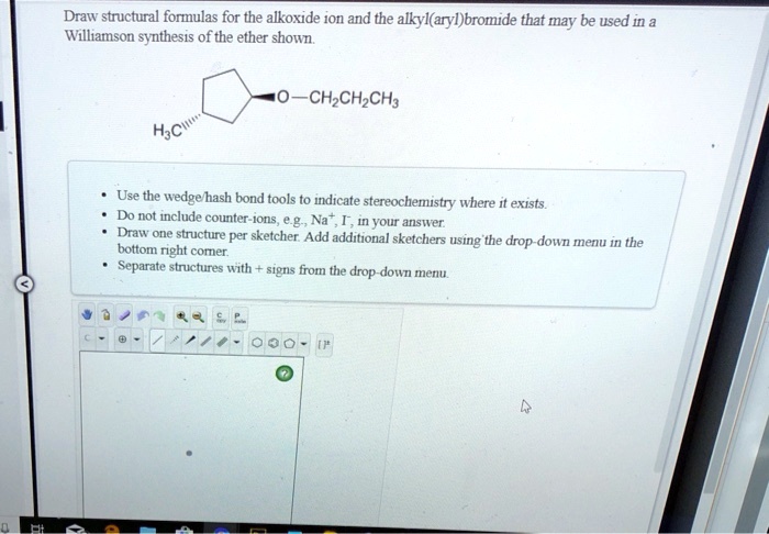 SOLVED: Draw structural formulas for the alkoxide ion and the alkyl ...