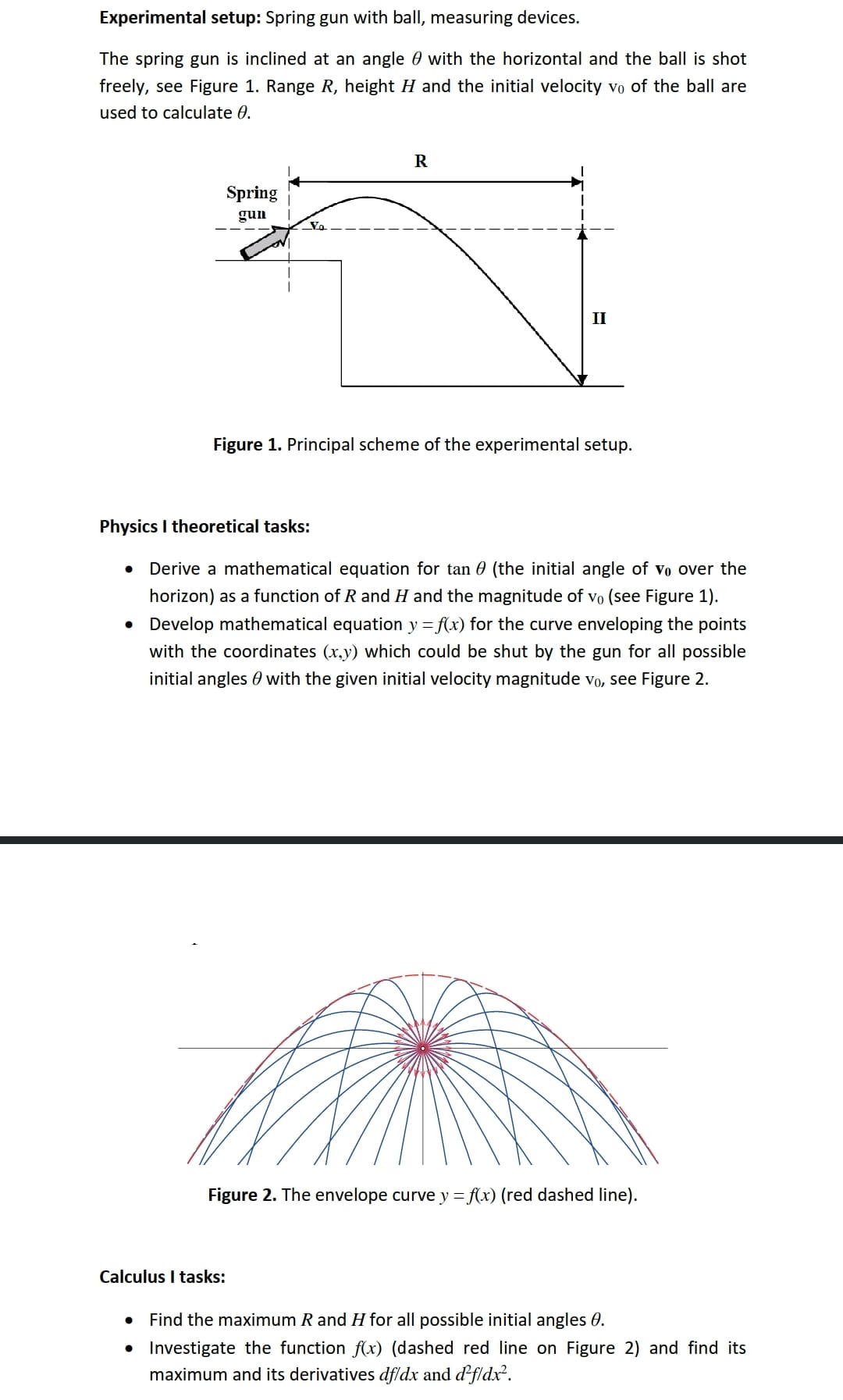 SOLVED: Experimental setup: Spring gun with ball, measuring devices. The spring gun is inclined ...